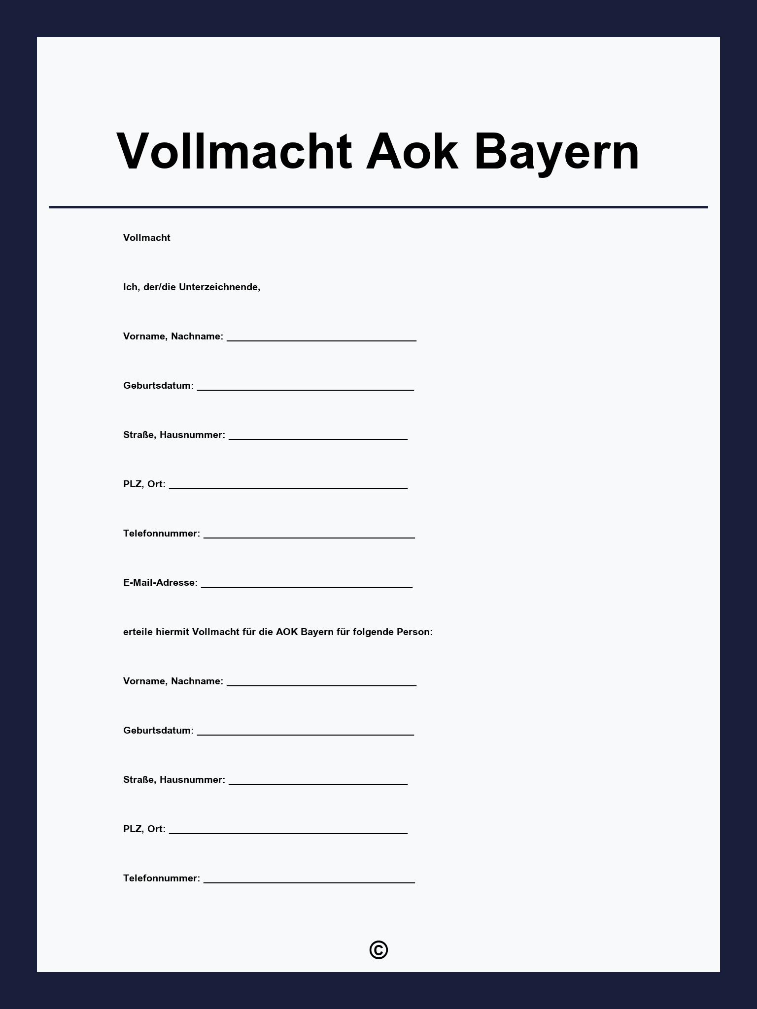 Vollmacht Aok Bayern